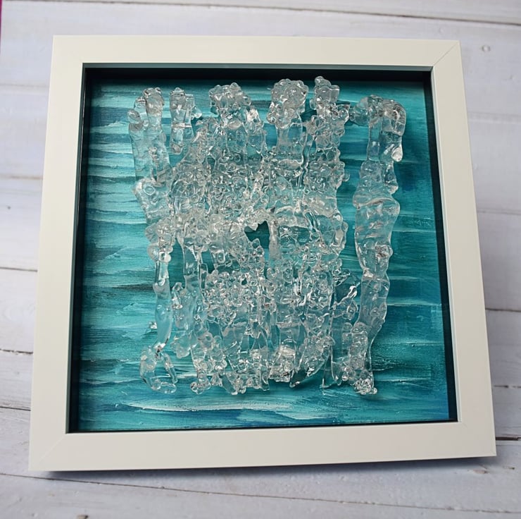 Handmade Waves inspired Fused Glass Wall Art. H... - Folksy
