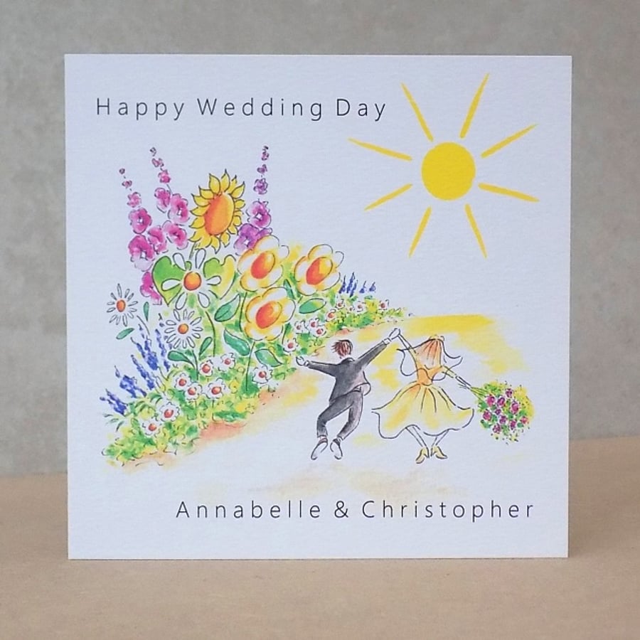 Personalised Happy Wedding Day Card - Folksy