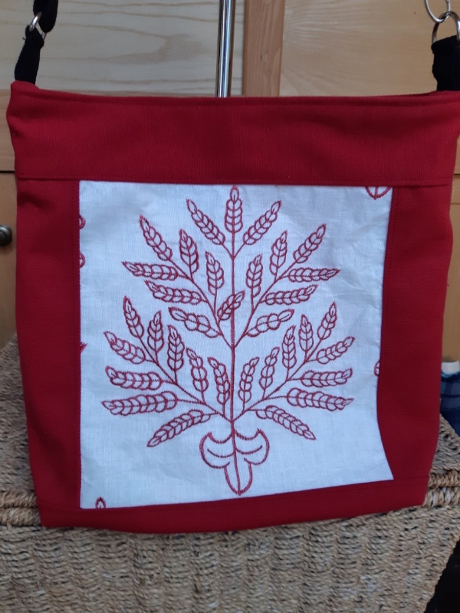Red canvas bag - Folksy
