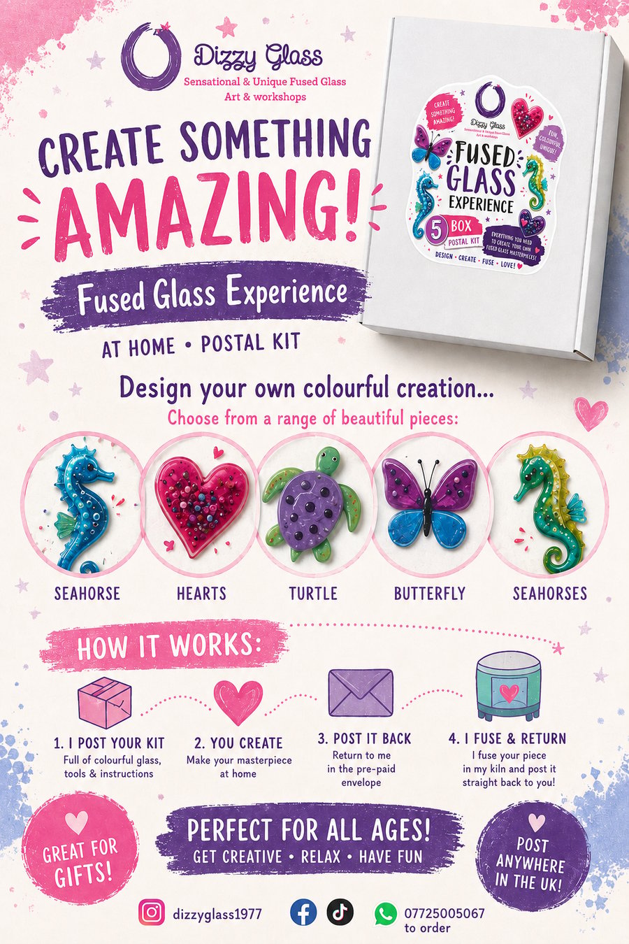 Fused glass experience postal box - Folksy