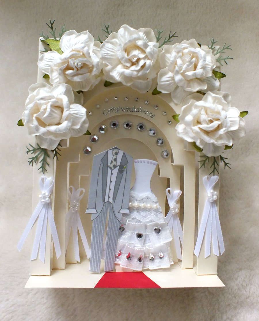 Luxury Handmade 3D Wedding Arch Card - Folksy