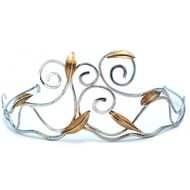 Sterling Silver Handmade Scroll Tiara with Gol... - Folksy