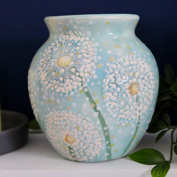 Dandelion ceramic vase - Folksy