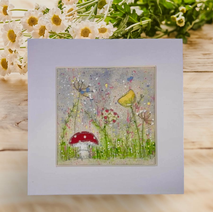 Spring Flowers Textile Art - Folksy