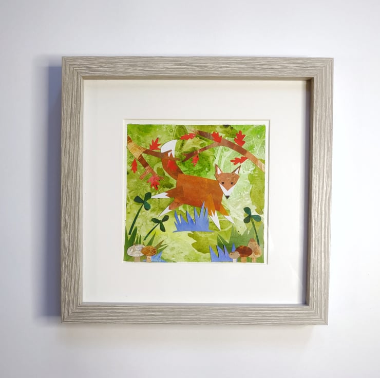 Collage Fox Art - Nature, Woodland Picture - Fr... - Folksy