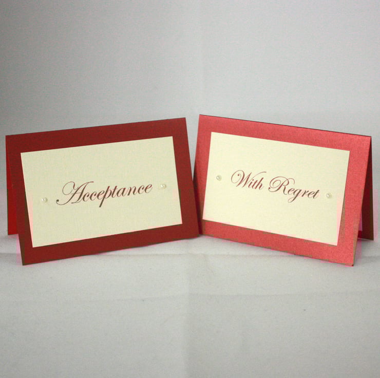 Pack of handmade acceptance & with regret c... - Folksy