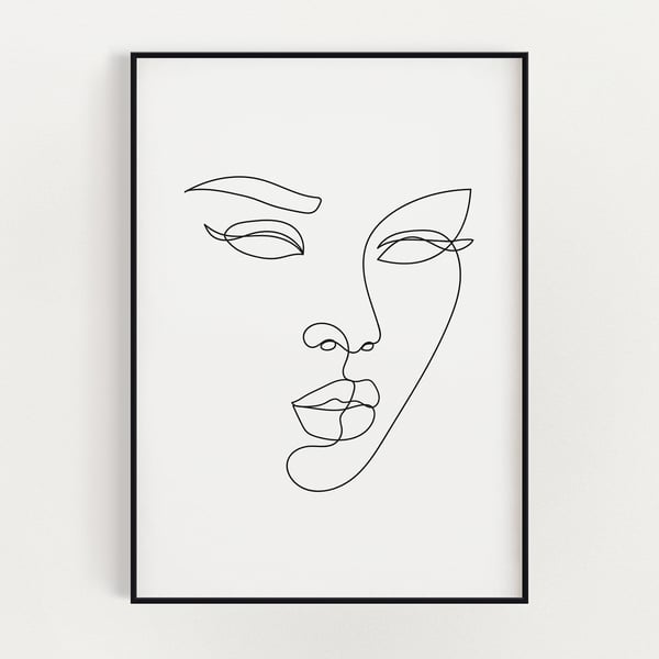 LINE ART DRAWING, Face Drawing, Line Art, Abstr... - Folksy