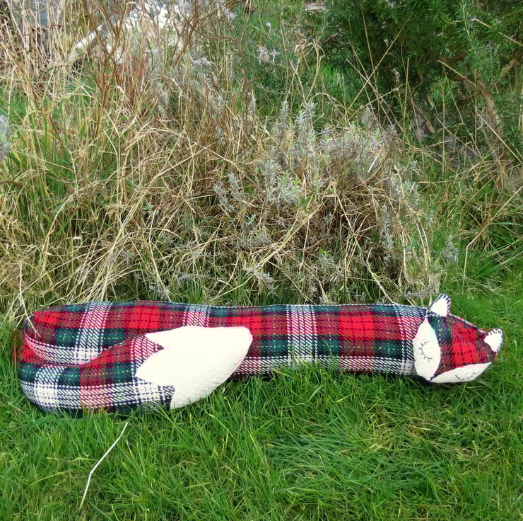 A snoozy fox draught excluder. 34 inches in wid... - Folksy