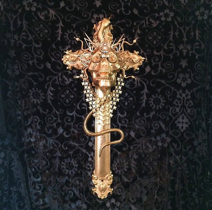 Gold Baroque Ghoulish Death Gothic Kitsch Medus... - Folksy