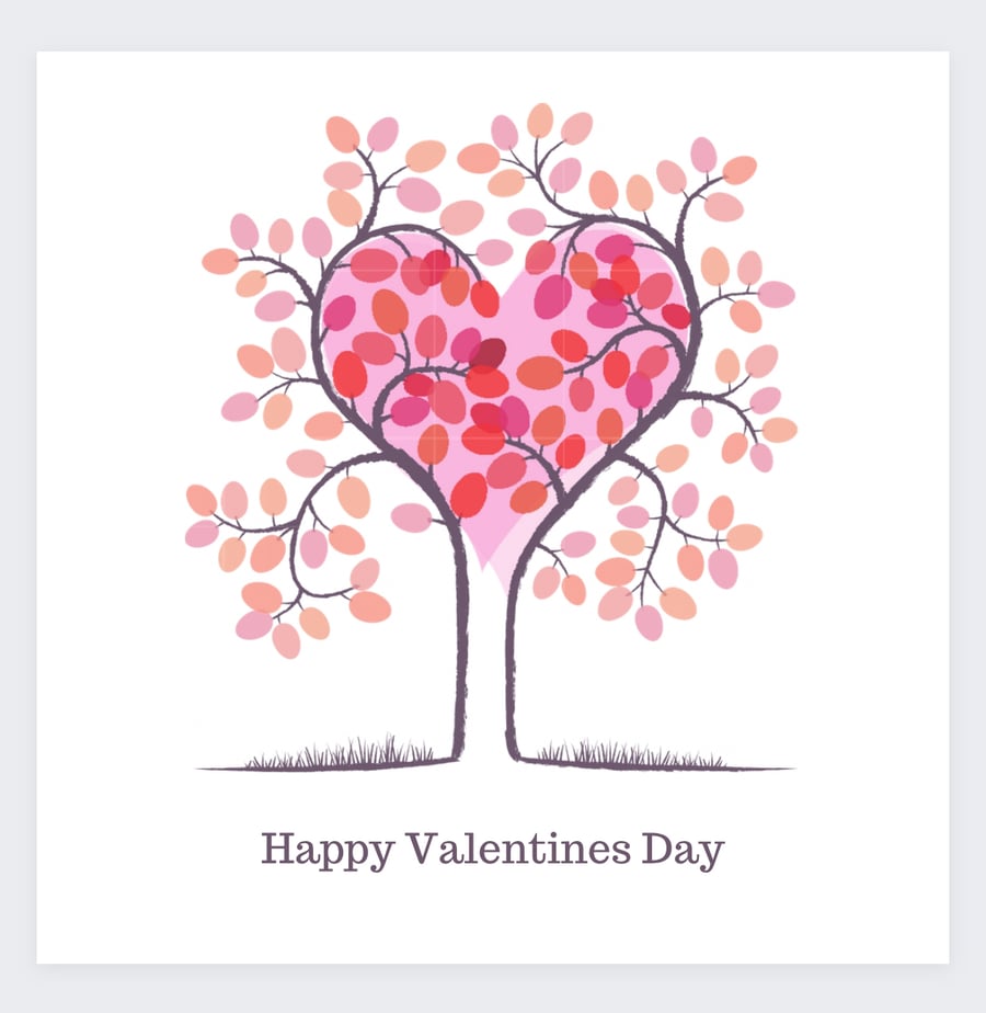 Happy Valentine Card - Folksy