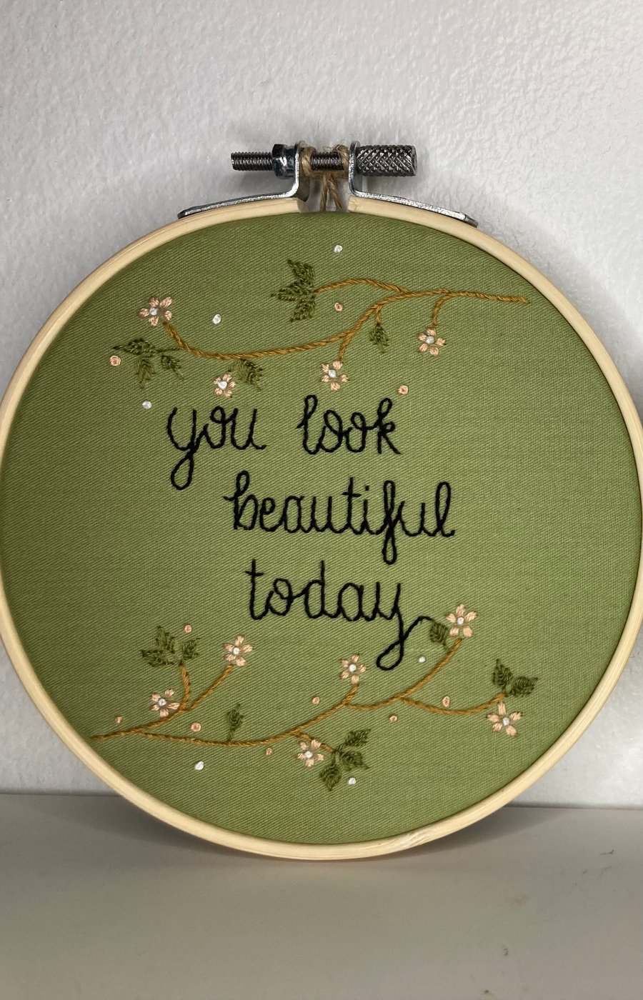 Embroidered gift “You look beautiful today” - Folksy