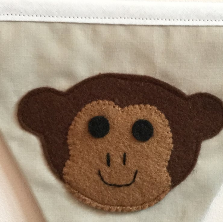 Monkey Bunting - Handmade Monkey and Bananas Bu... - Folksy
