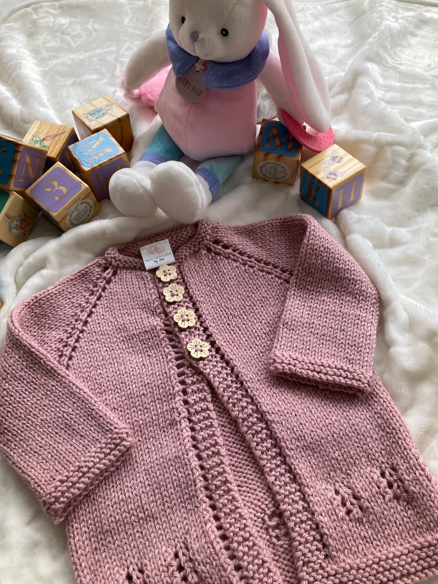 ‘Eva’ Baby Girl’s Cardigan (3-6 months) - Folksy
