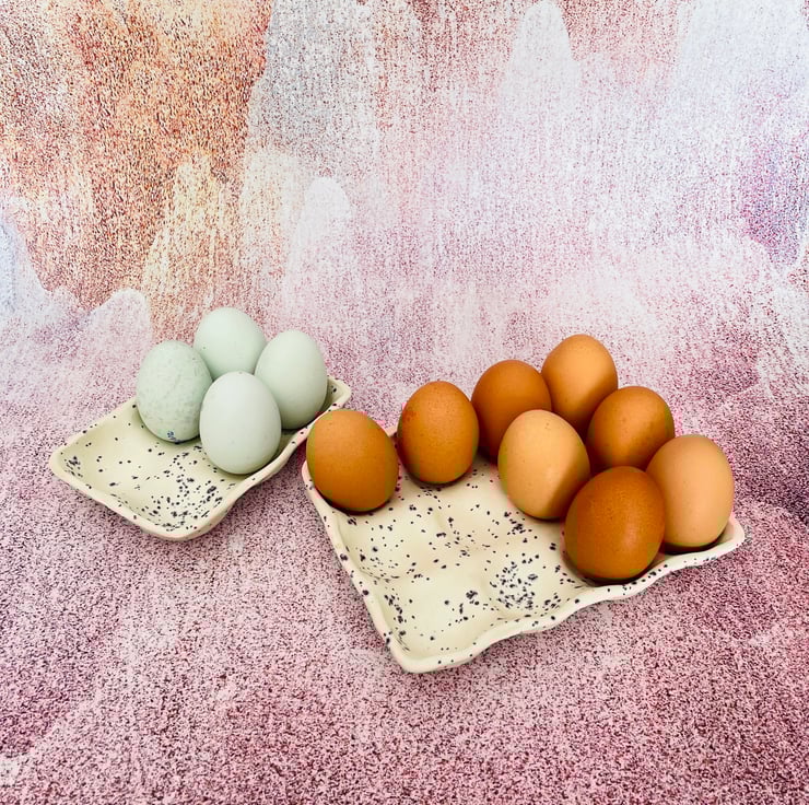 White Ceramic Egg Tray, Holds 6 or 12 Eggs - Ma... - Folksy
