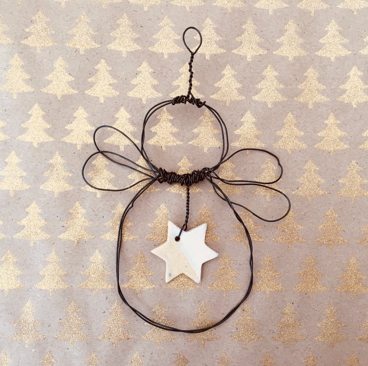 Christmas angel decoration, wire angel, angel h... - Folksy