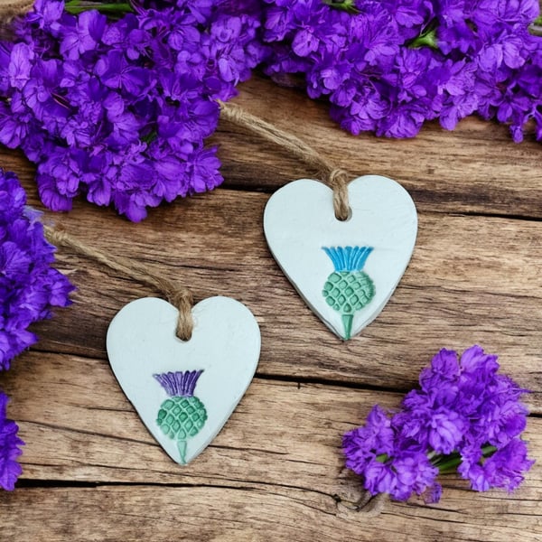 Flower of Scotland - Scottish Thistle Heart Han... - Folksy