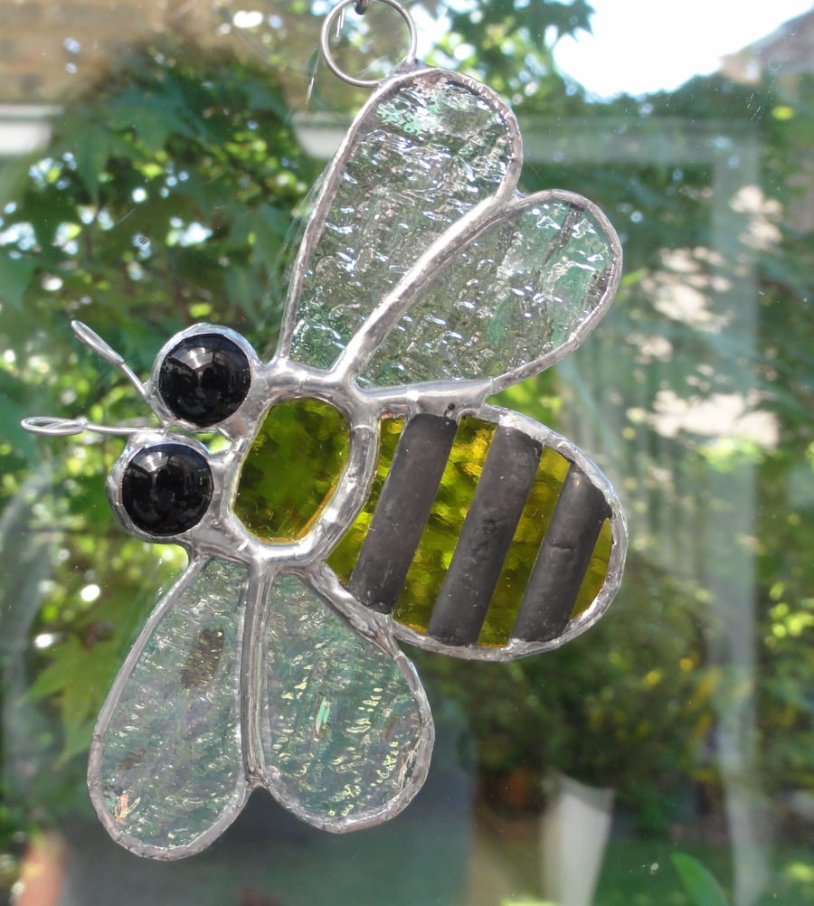 Stained Glass Bee Suncatcher - Folksy