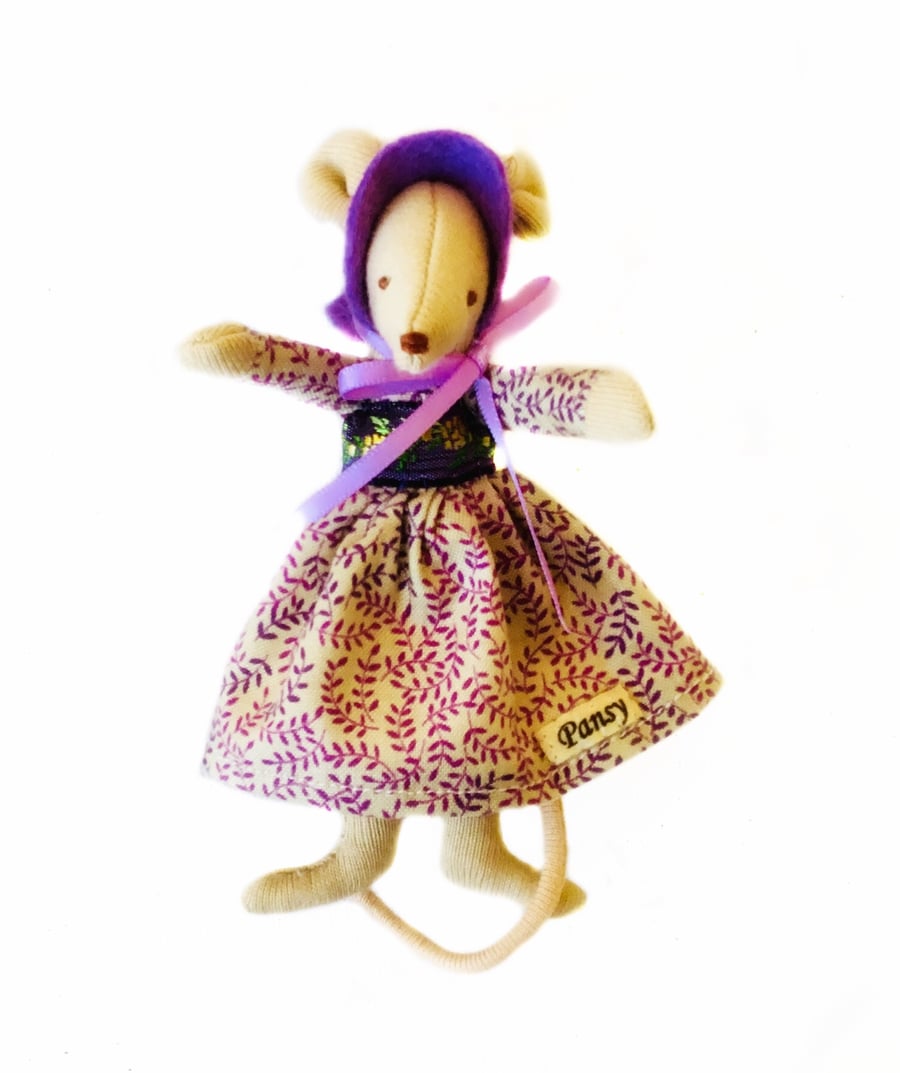Easter Bonnet Mouse- Pansy - Folksy