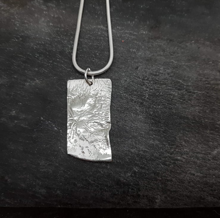 Sterling Silver Reticulated Pendant - Folksy