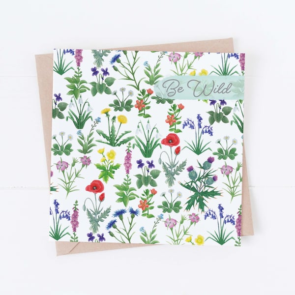 British wildflowers birthday card - Folksy