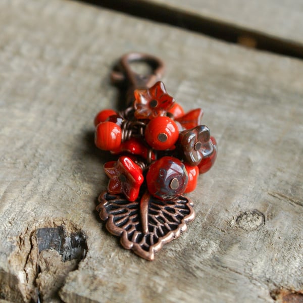 Autumn Leaf Bag Charm - Folksy