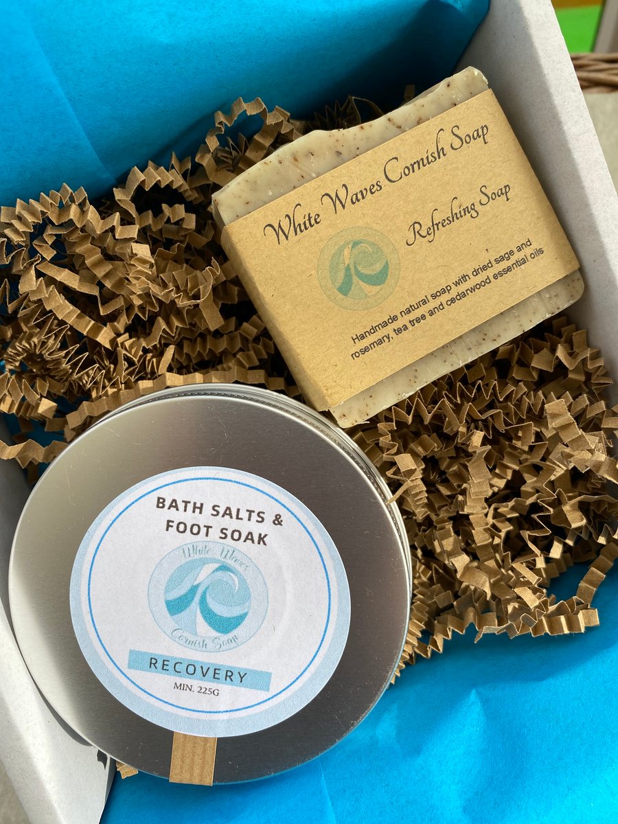 Bath treat gift box - soap and bath salts - pos... - Folksy