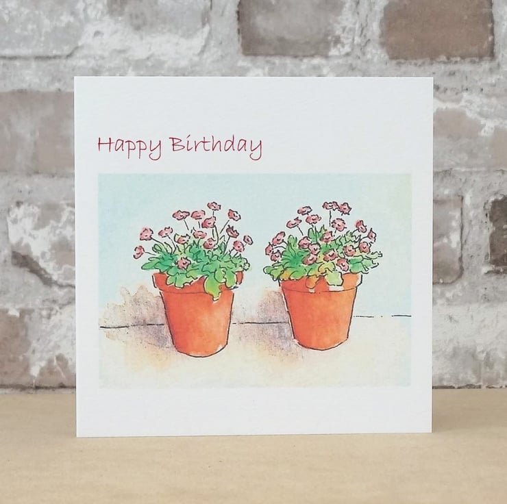 Birthday Card Flower Pots - Folksy