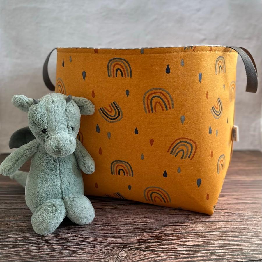 Ochre Rainbow Toy Bag - Folksy