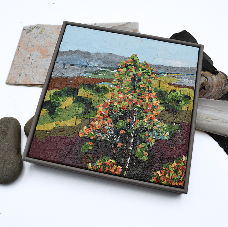 Tree painting - original landscape - framed - a... - Folksy