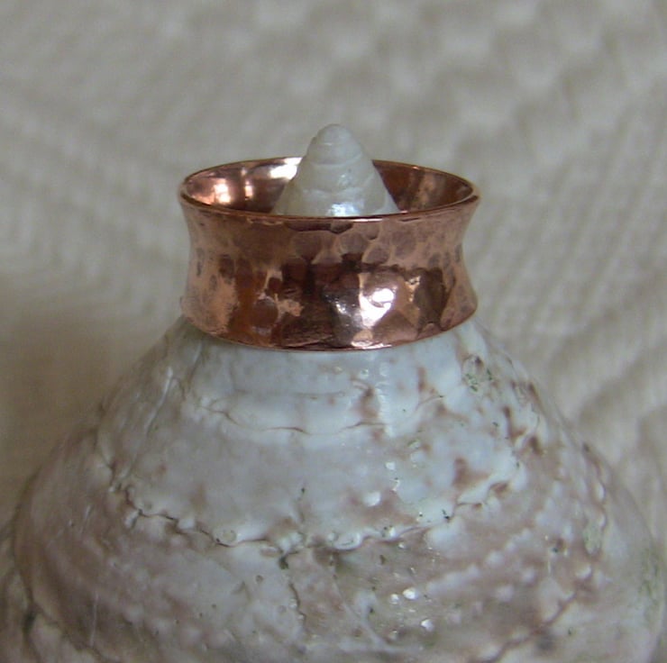 Hammered Copper Anticlastic Ring, size K - Folksy
