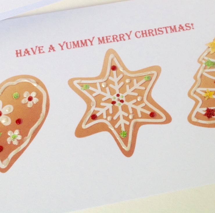 Christmas Cards,Five Pack,Xmas Gingerbread Them... - Folksy