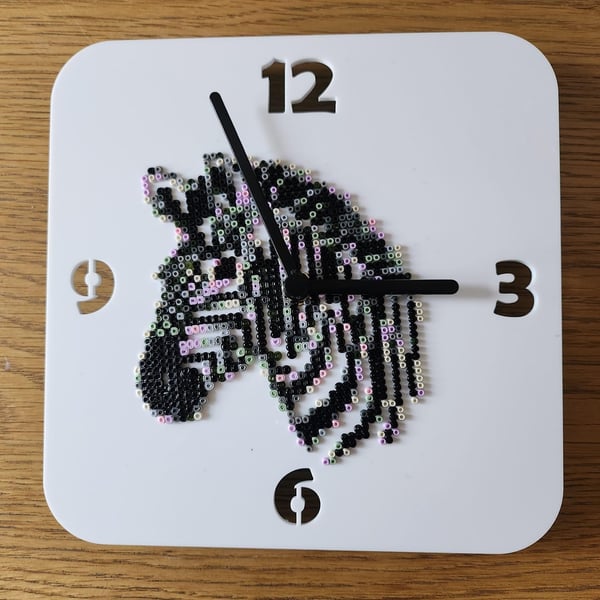 wall clock with zebra design - Folksy