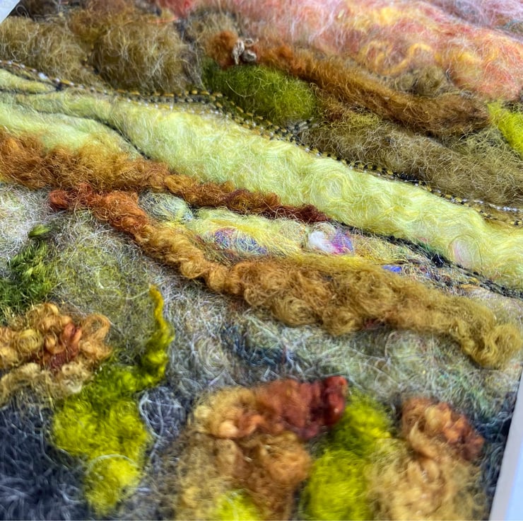 Embroidered Moorland landscape wet felting. - Folksy
