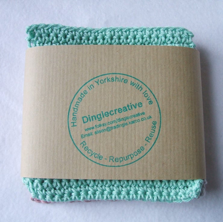 Crocheted 100% cotton face scrubbies, pads x 4 ... - Folksy