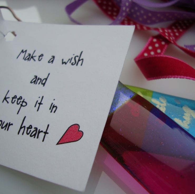 fused glass wish sticks - Folksy