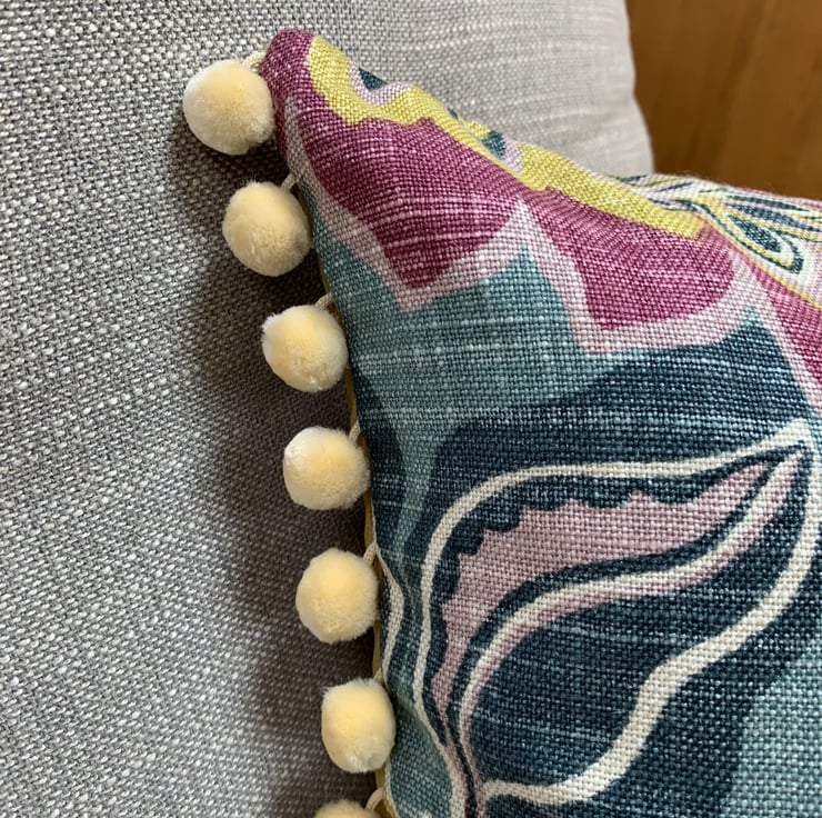 Sanderson Fitzroy linen and velvet cushion cover - Folksy