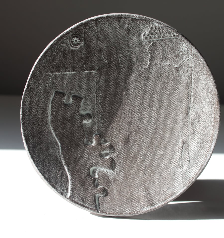 Small Ceramic Dish with Collaged Surface - Folksy