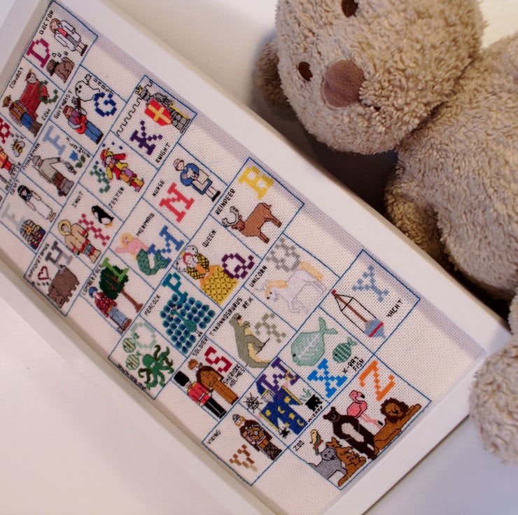 Personalised nursery alphabet sampler,cross sti... - Folksy