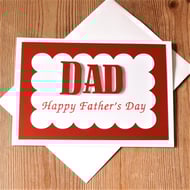 Red and White Father's Day Card - Folksy