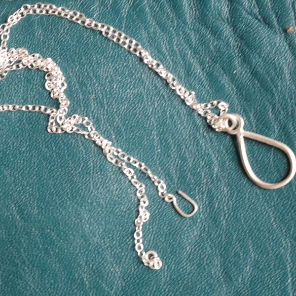 Sterling silver teardrop necklace - Folksy