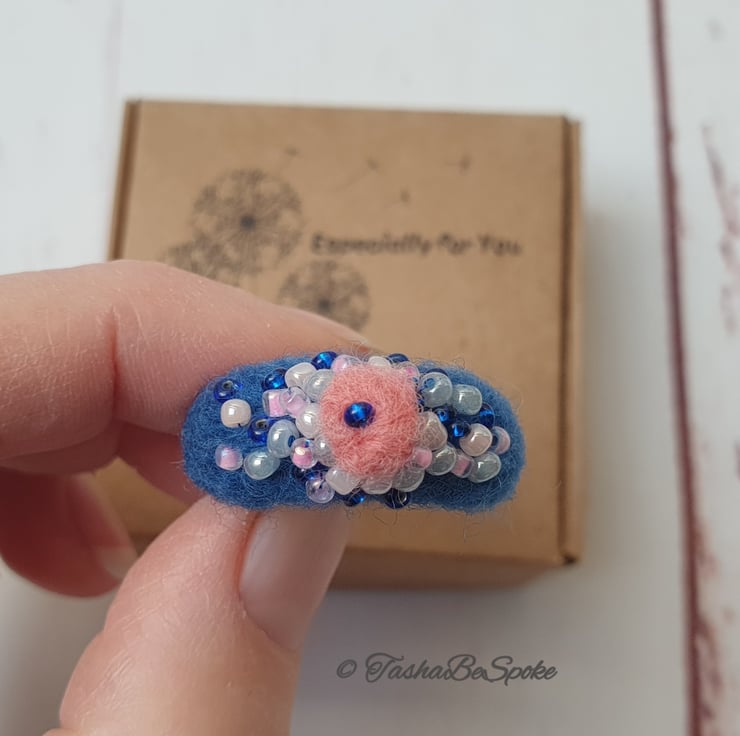 Handmade blue felted ring Unique textile jewell... - Folksy