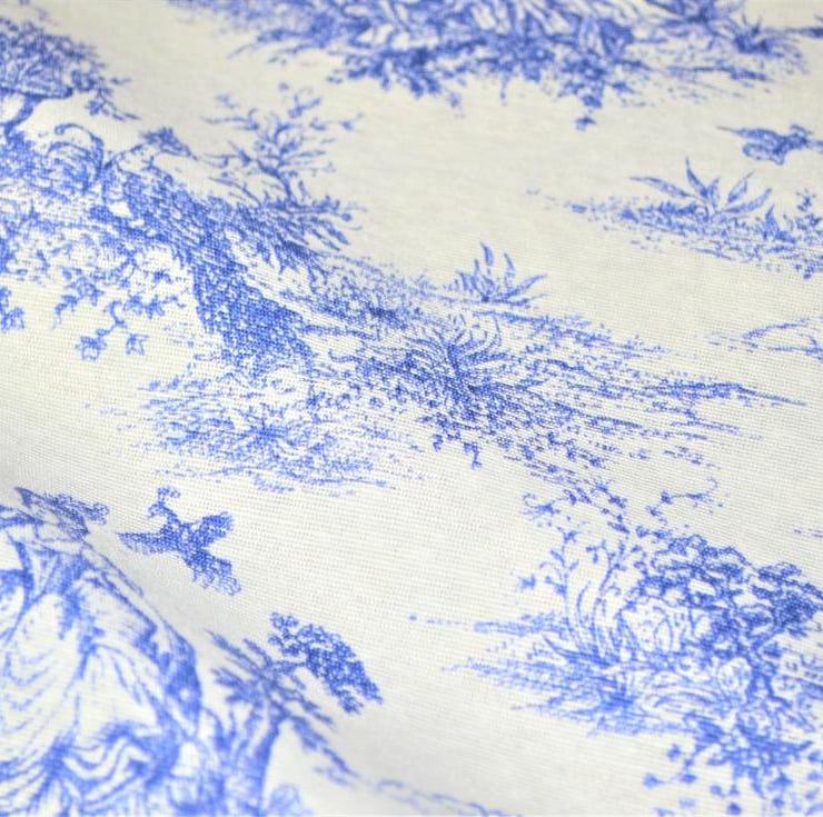 Round Oval Tablecloth , Blue Toile De Jouy Tabl... - Folksy