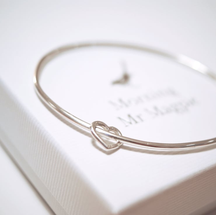 Love Hearts Silver Bangle - Birthday gift - Ann... - Folksy