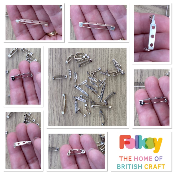 Over 30 Silver Plated Brooch Backs or Clasps wi... - Folksy