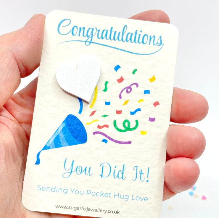 Congratulations Pocket Hug Heart - You Did It! - Folksy