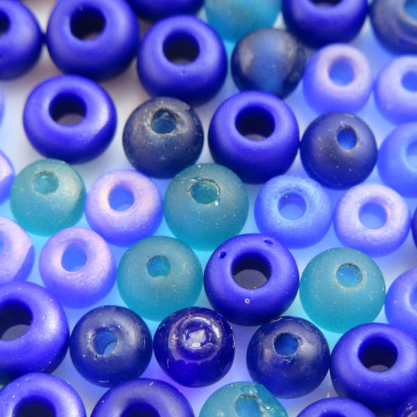 Mixed Blue Beads - 15g - Folksy