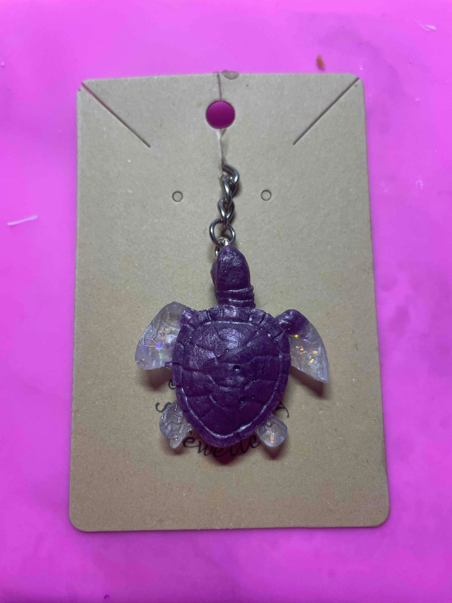 Handmade Resin Turtle Keyring - Folksy