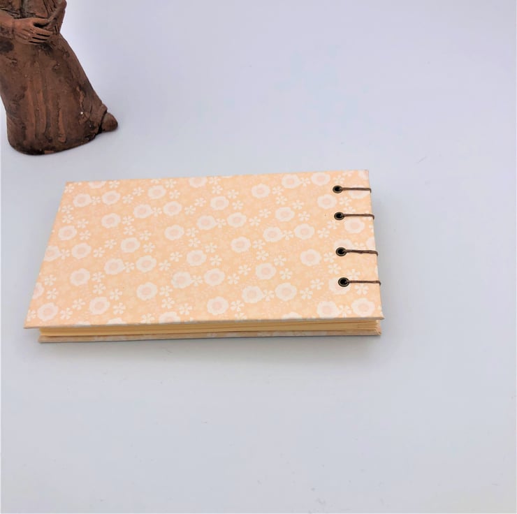 Dark Cream pocket notebook - coptic stitch - Folksy