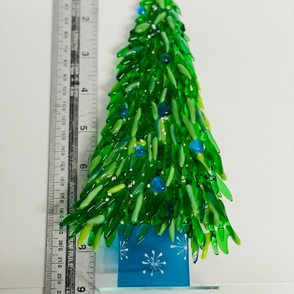 Fused glass stand up Christmas tree - Folksy