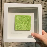 ON SALE NOW - Lime Green ceramic plaque impress... - Folksy
